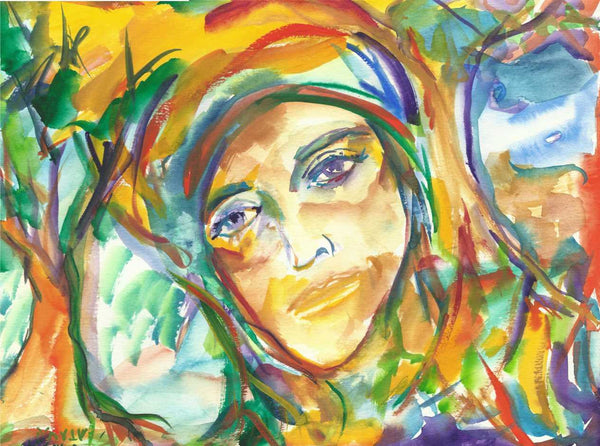 Neviah (prophetess) - Painting by Sheva Chaya // Safed Art – shevachaya